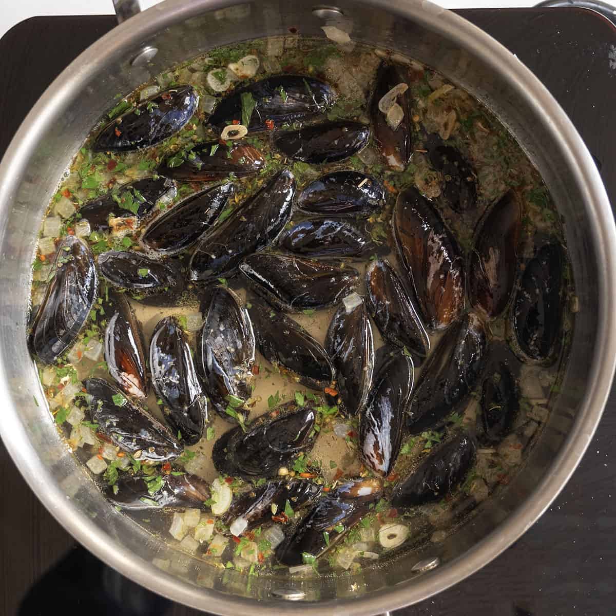 Steamed Mussels in White Wine - Always From Scratch