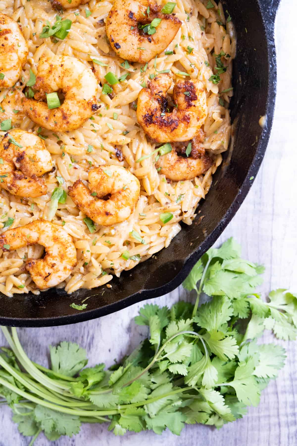 Cast Iron Shrimp and Creamy Cilantro Lime Orzo