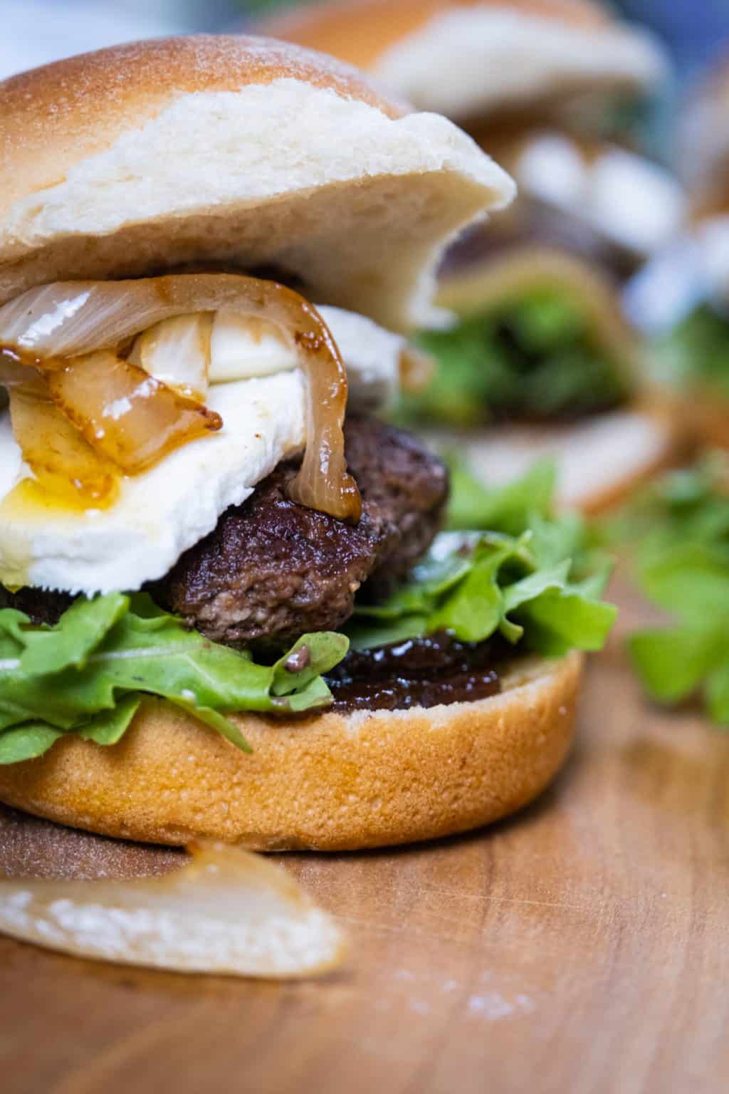 Goat Cheese Burger with Fig Jam - always from scratch